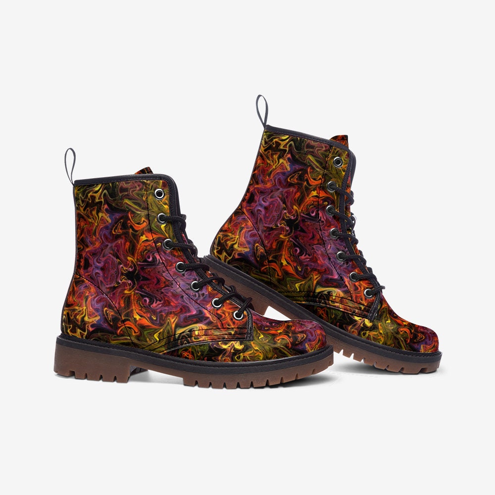 Faux Leather Boots Abstract Art Boots Men's Boots - Etsy