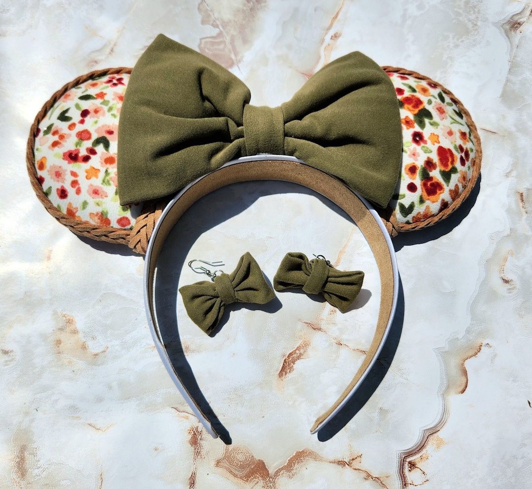 Garden Inspired Flower Ears With Green Bow - Etsy