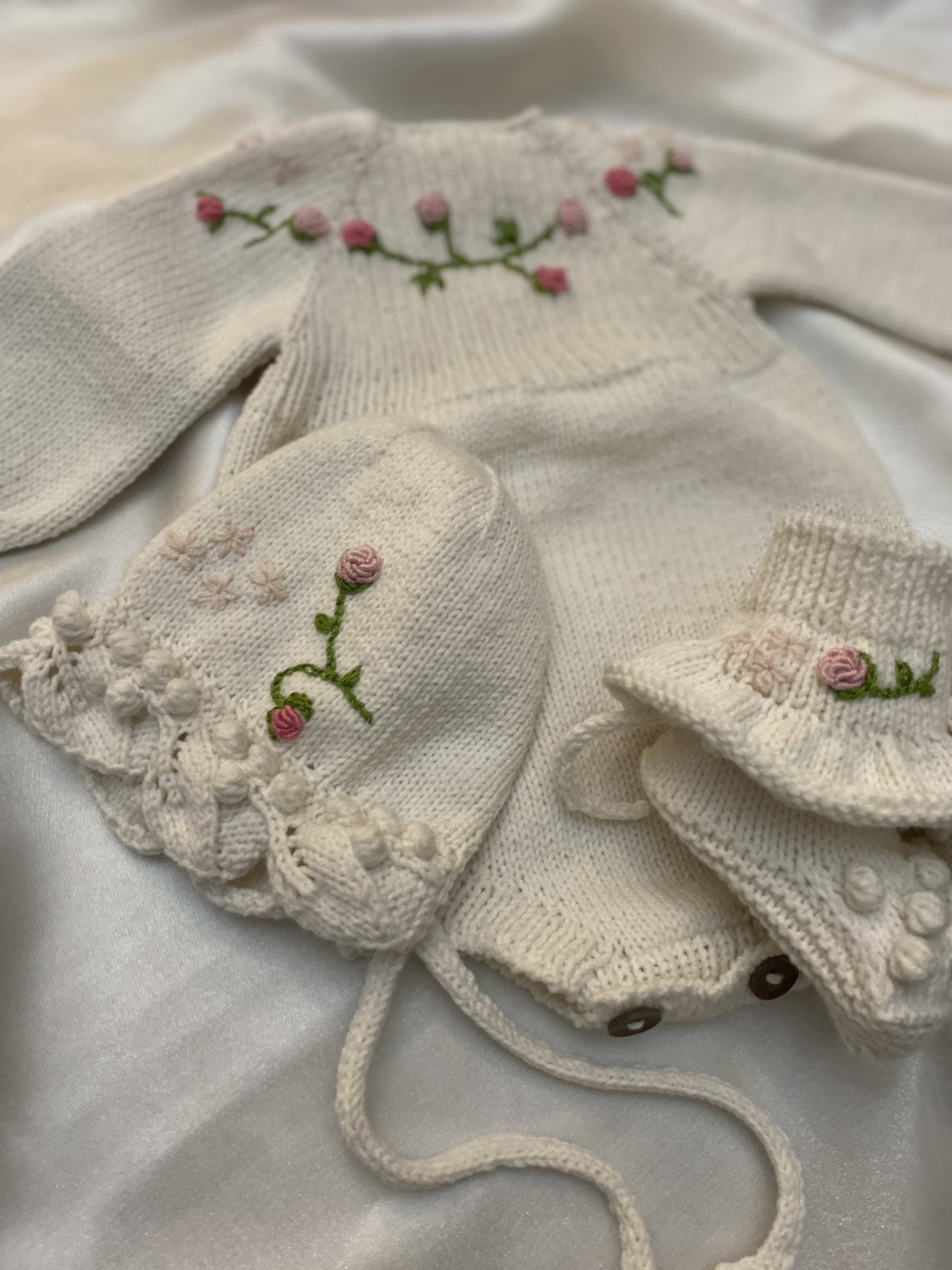 Knitted Baby Girl Coming Home Outfit,baby Hospital Outfit,knit Newborn ...