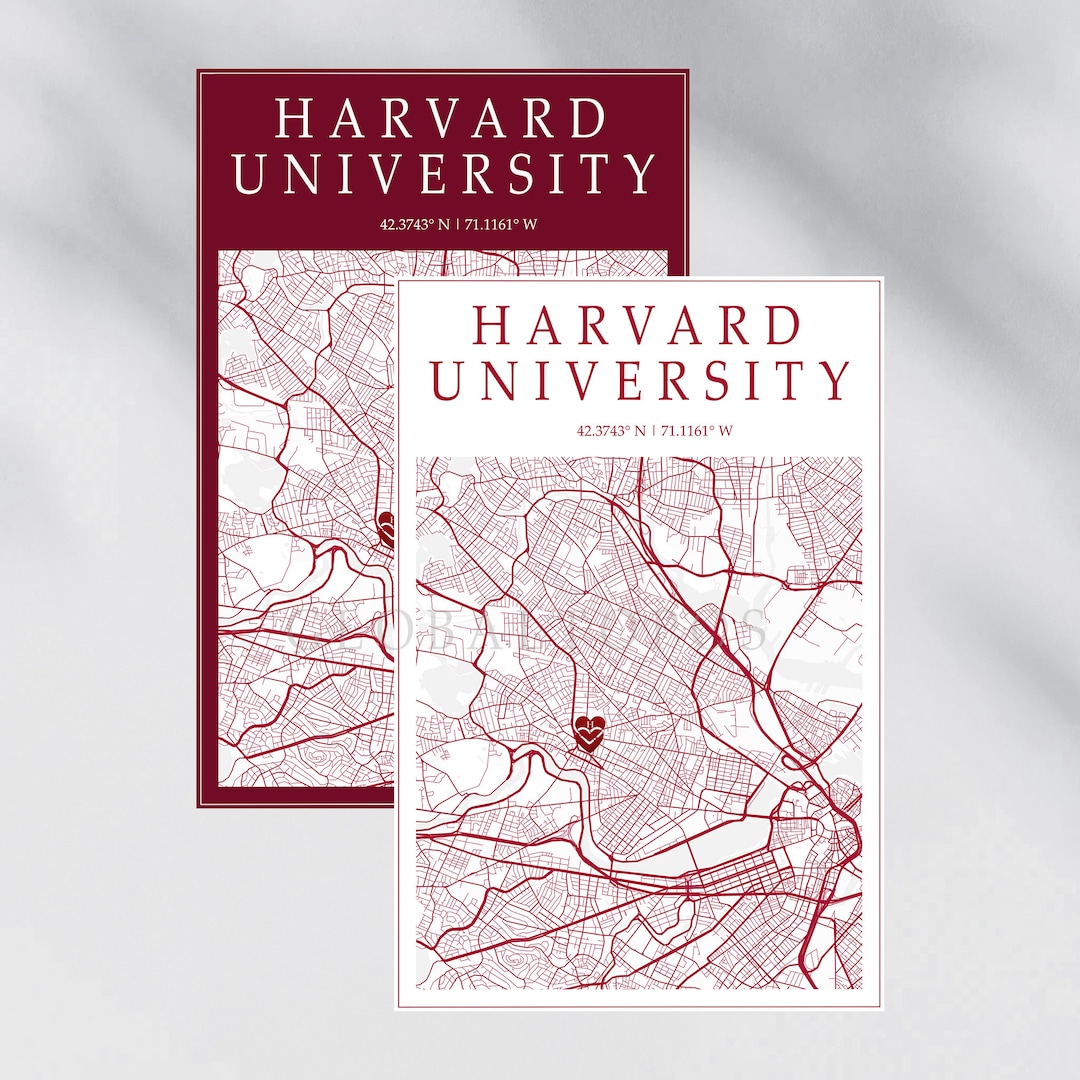 Harvard University Topographic Map | Digital Download | Map Decor - Etsy