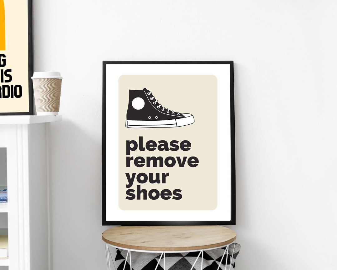 Remove Your Shoes Sign for Open House or Entryway | Real Estate Art ...