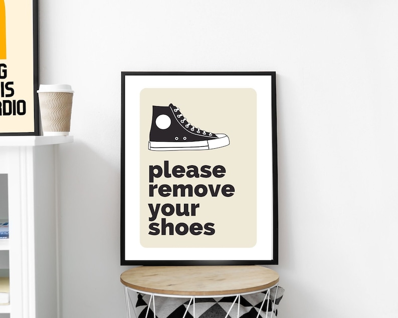 Remove Your Shoes Sign for Open House or Entryway Real Estate Art ...