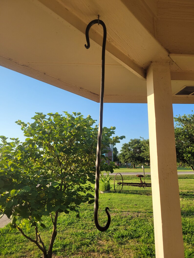 Hand Forged Hook Hanging Rod for Plants Bird Feeders Bird - Etsy