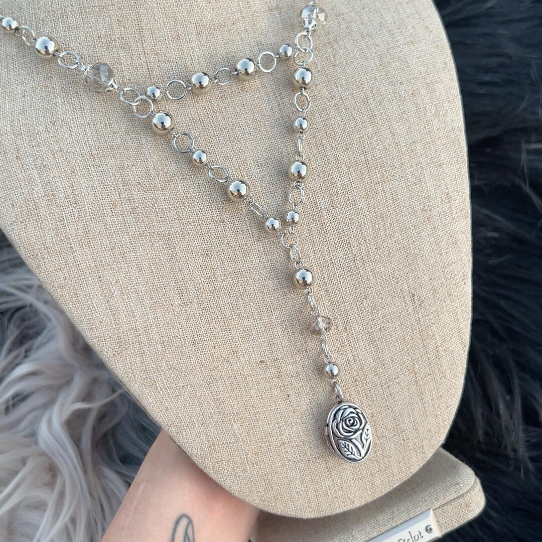 Animal Bone Gothic Locket Rosary Necklace | Gothic Alternative Jewelry ...