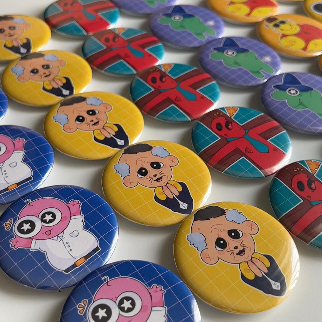 Smiling Friends Handmade Buttons/pins SET OF 6 | Glep | Charlie | Pim ...
