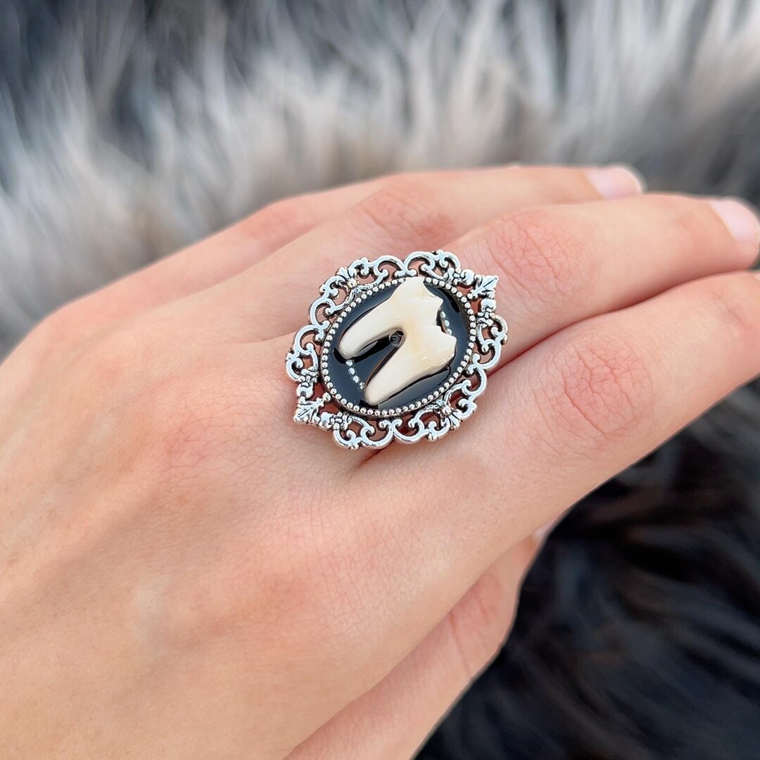 Raccoon Molar Adjustable Gothic Ring Gothic Jewelry Goth Aesthetic ...