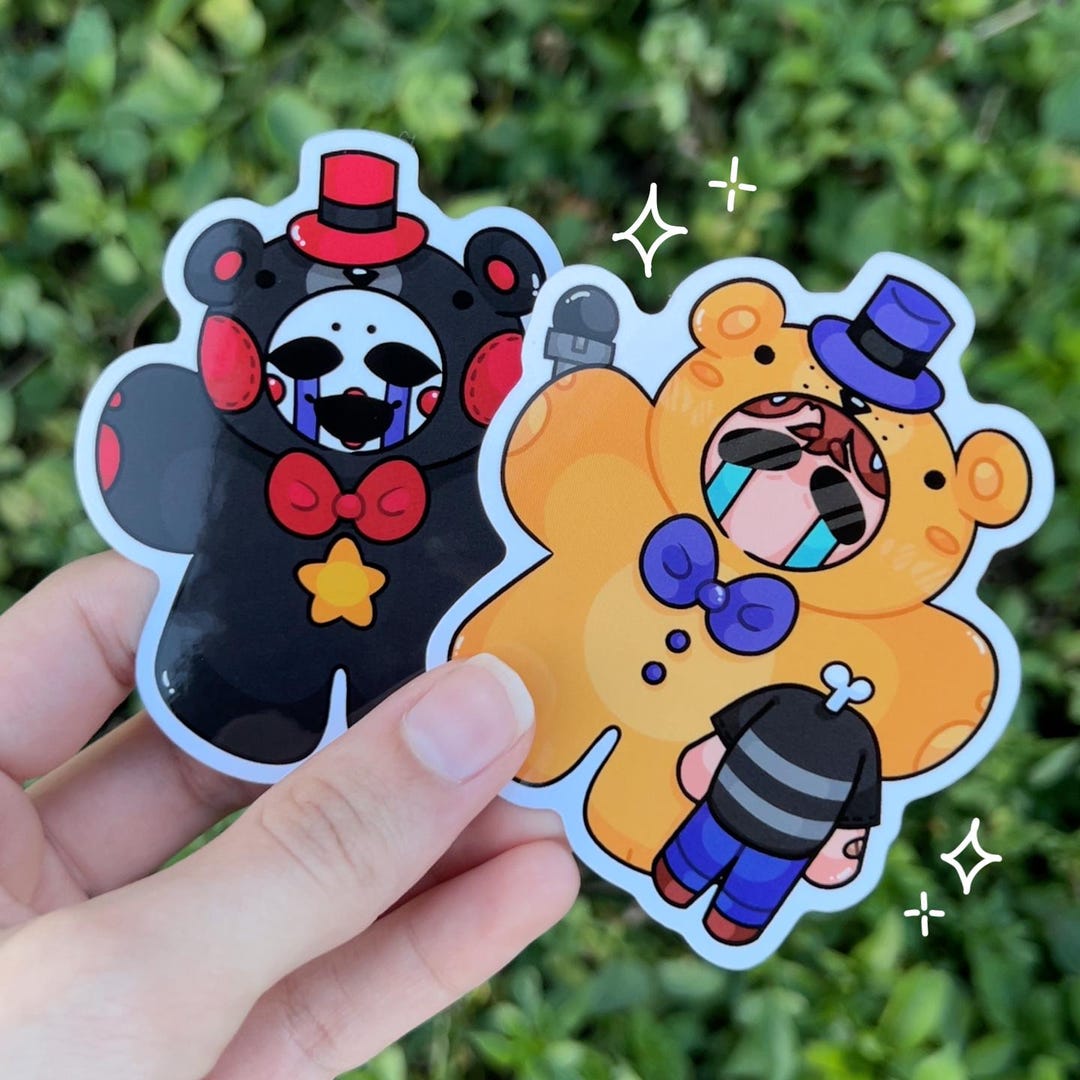 FNAF Marionette/puppet X Lefty + Crying Child X Fredbear 3” Stickers ...