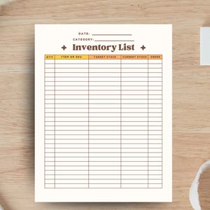 Printable Inventory Tracker & Supply Order Form, PDF, Inventory ...
