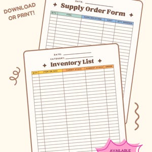 Printable Inventory Tracker & Supply Order Form, PDF, Inventory ...