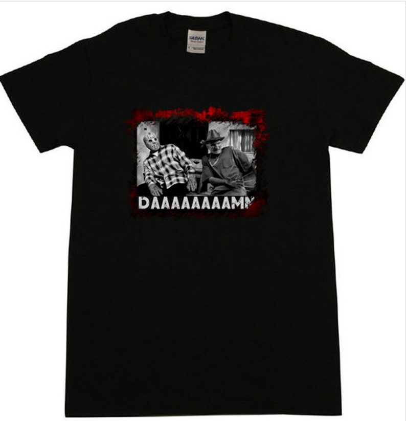 Jason Voorhees and Freddy Krueger Friday Damnnnn Funny Meme Halloween Shirt - Etsy