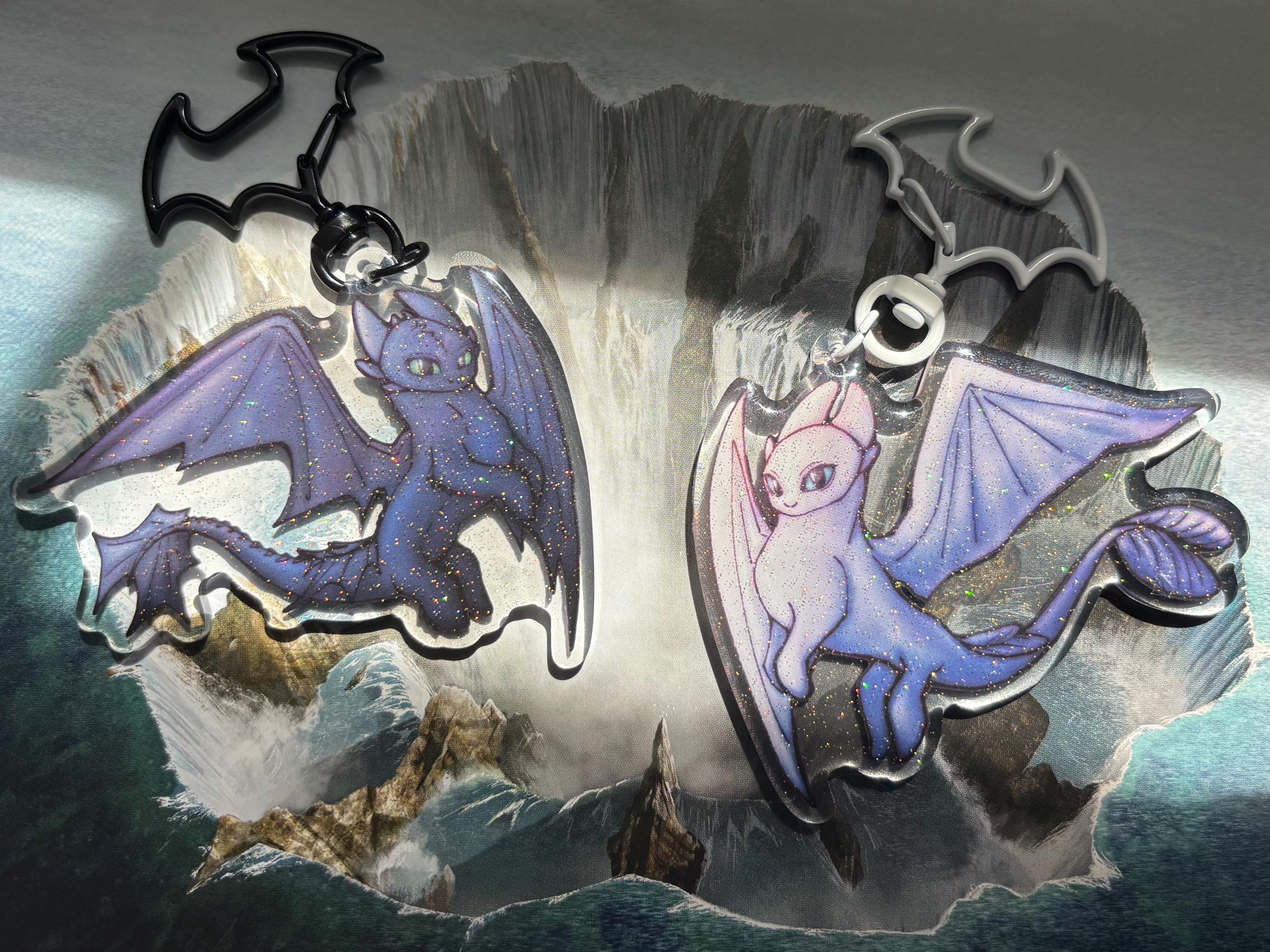 How to Train Your Dragon Toothless and Light Fury Acrylic Keychains - Etsy