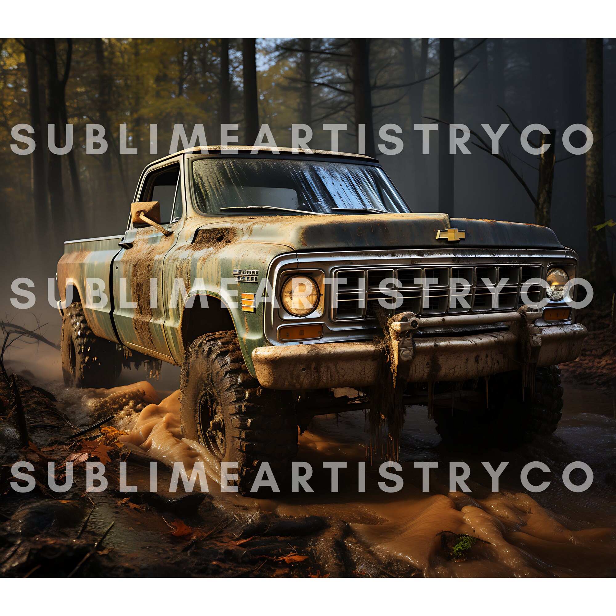 Rugged Muddy Chevy Square Truck 20 Oz Tumbler Sublimation - Etsy