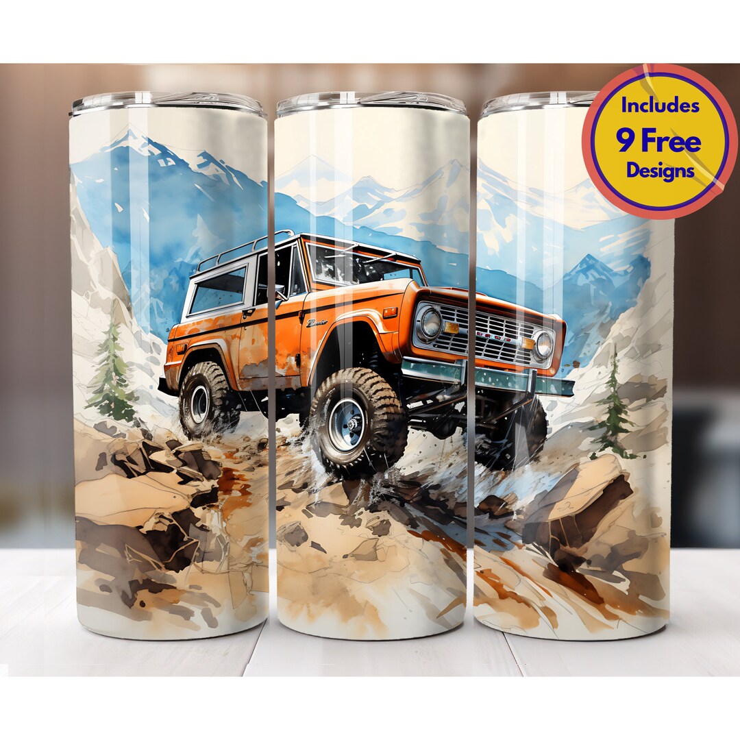 Ford Bronco Rocky 20 Oz Skinny Tumbler Sublimation Design Classic Ford ...