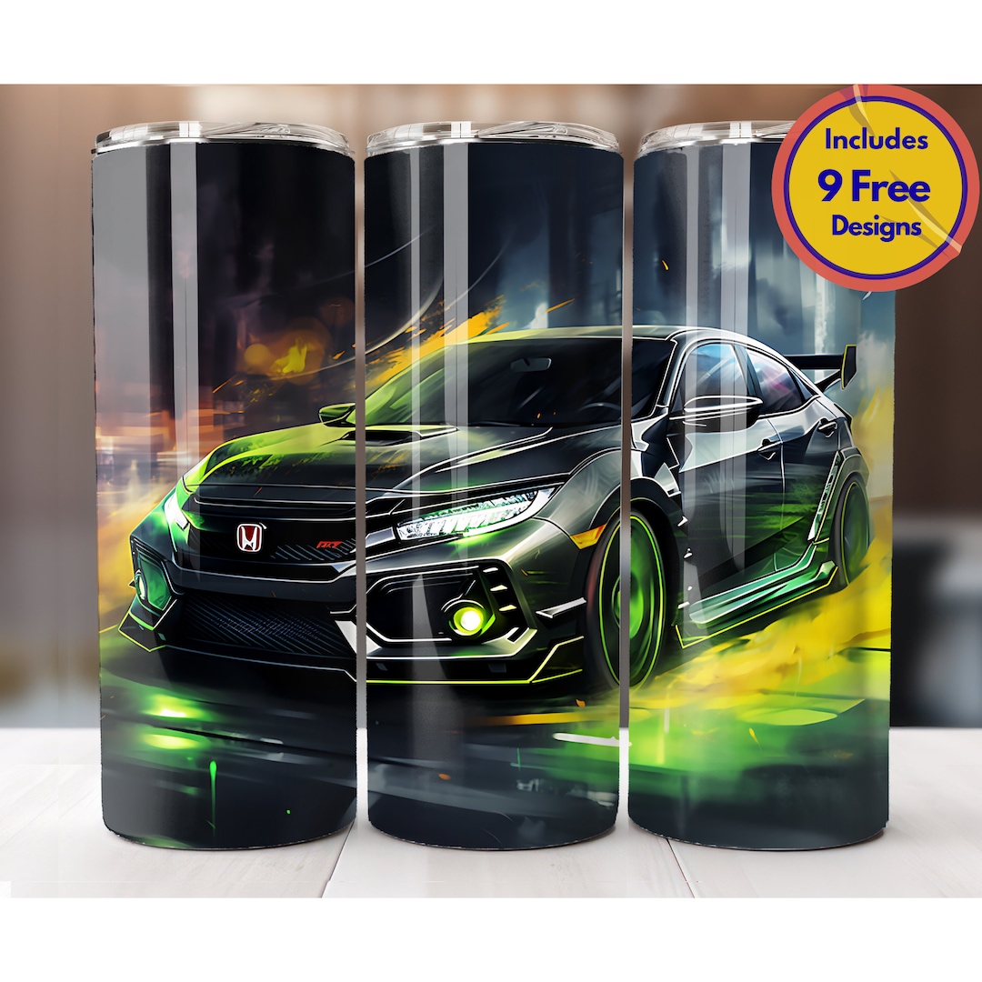Honda Civic Type R Car 20oz Tumbler Sublimation Design PNG Sports Car ...