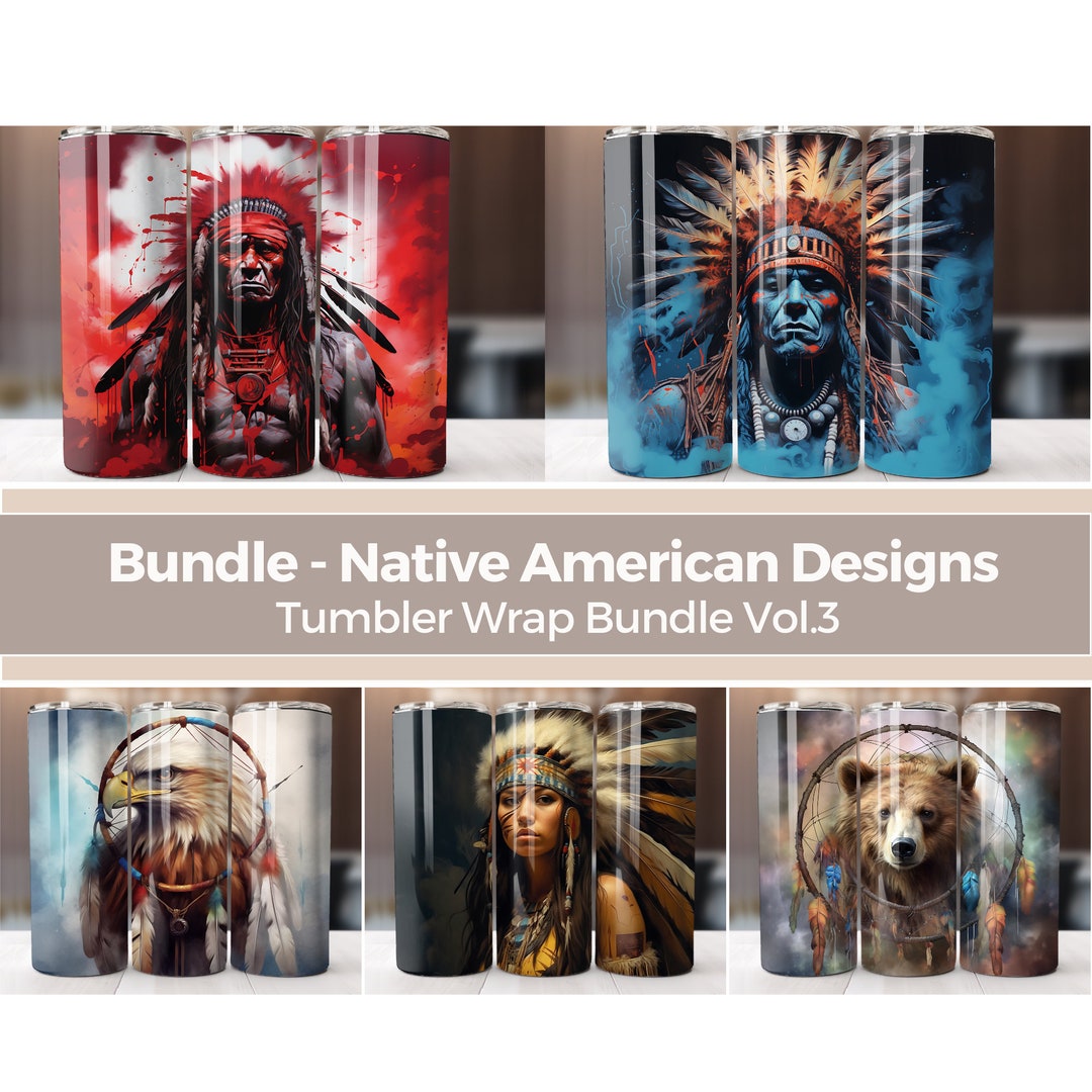 Bundle Native American 20 Oz Skinny Tumbler Sublimation PNG Native ...