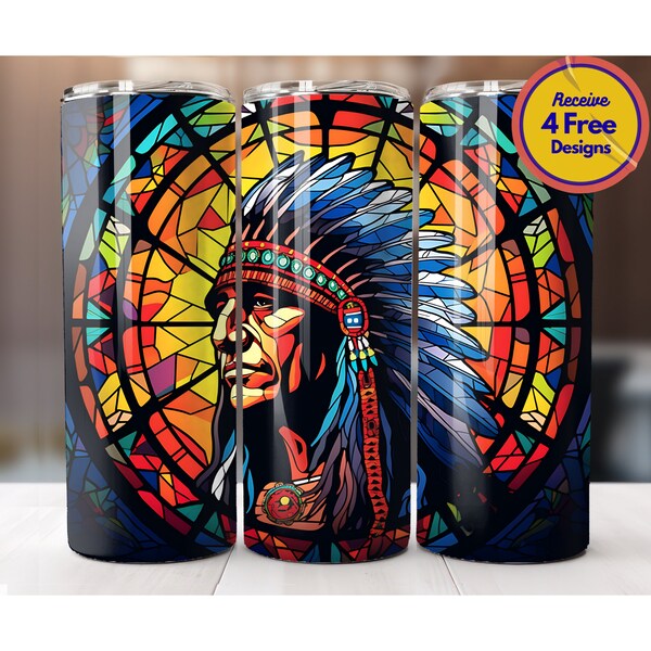 Stained Glass Native American - Etsy