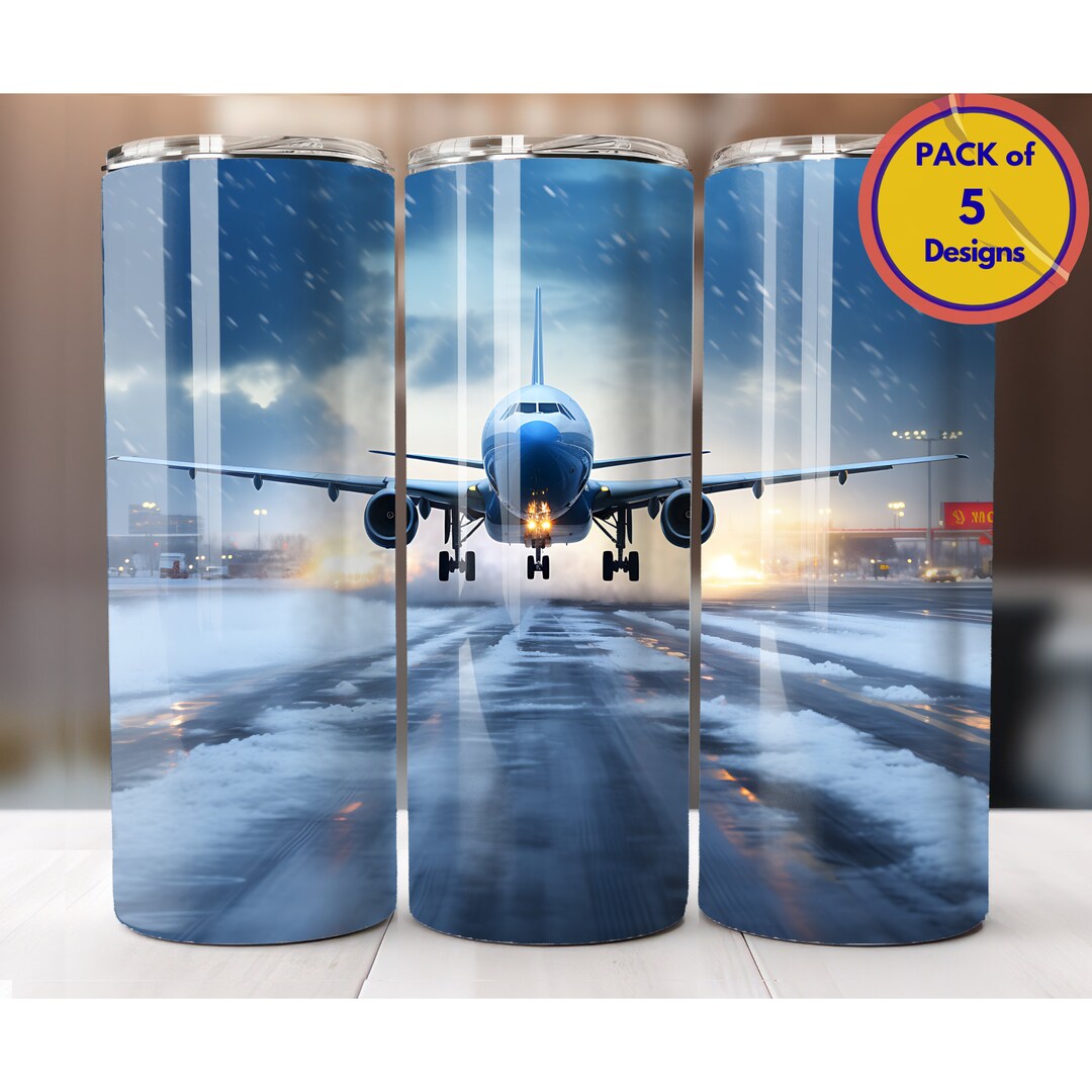 Airplane Flying Snow 20 Oz Skinny Tumbler Sublimation Design Aviator ...