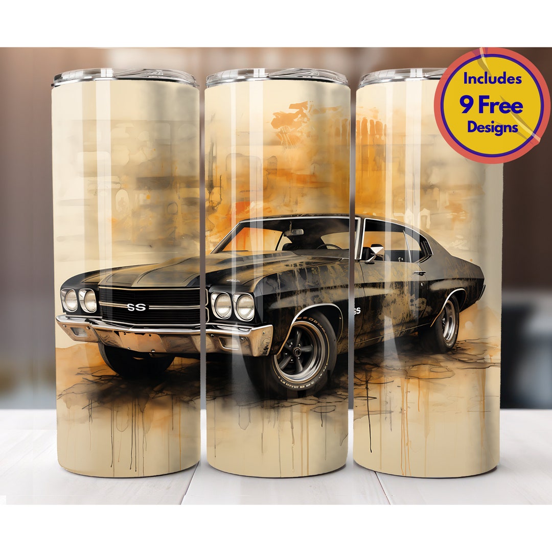 Classic Black Chevy Chevelle Muscle Car Poster 20 Oz Tumbler ...