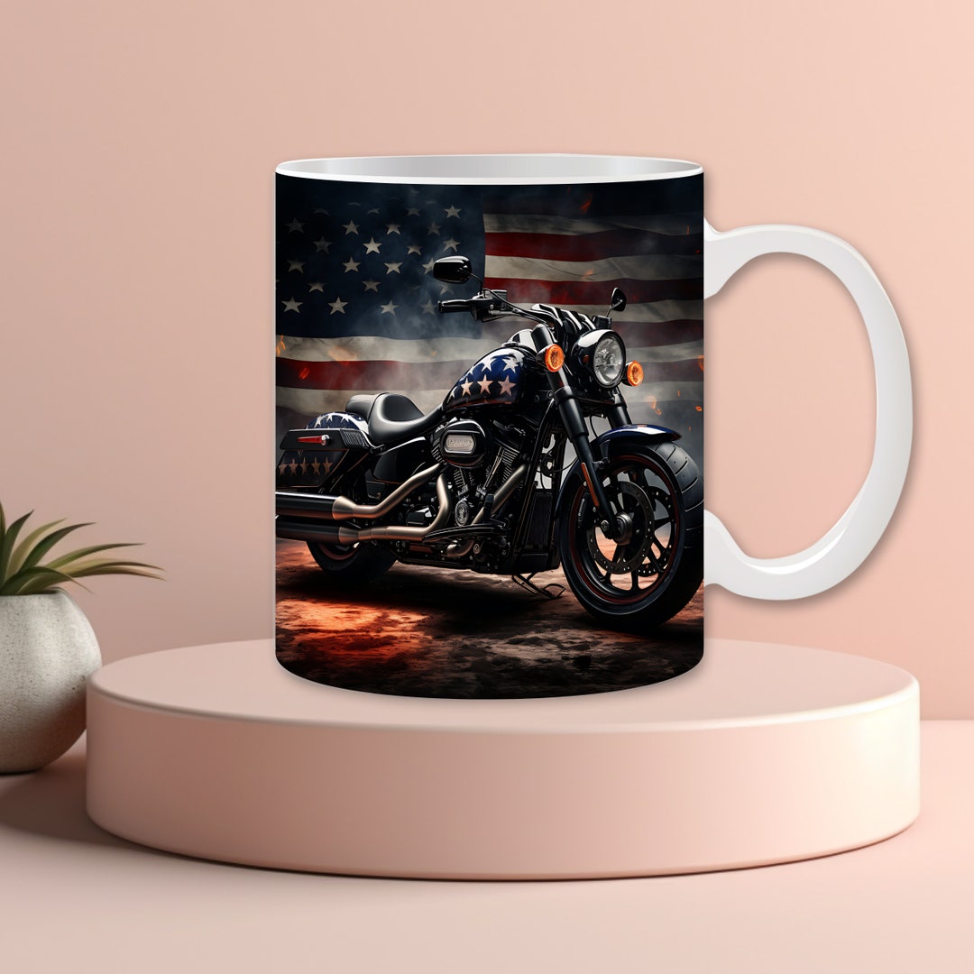 American Motorcycle 11oz & 15oz Mug Sublimation Design PNG American ...