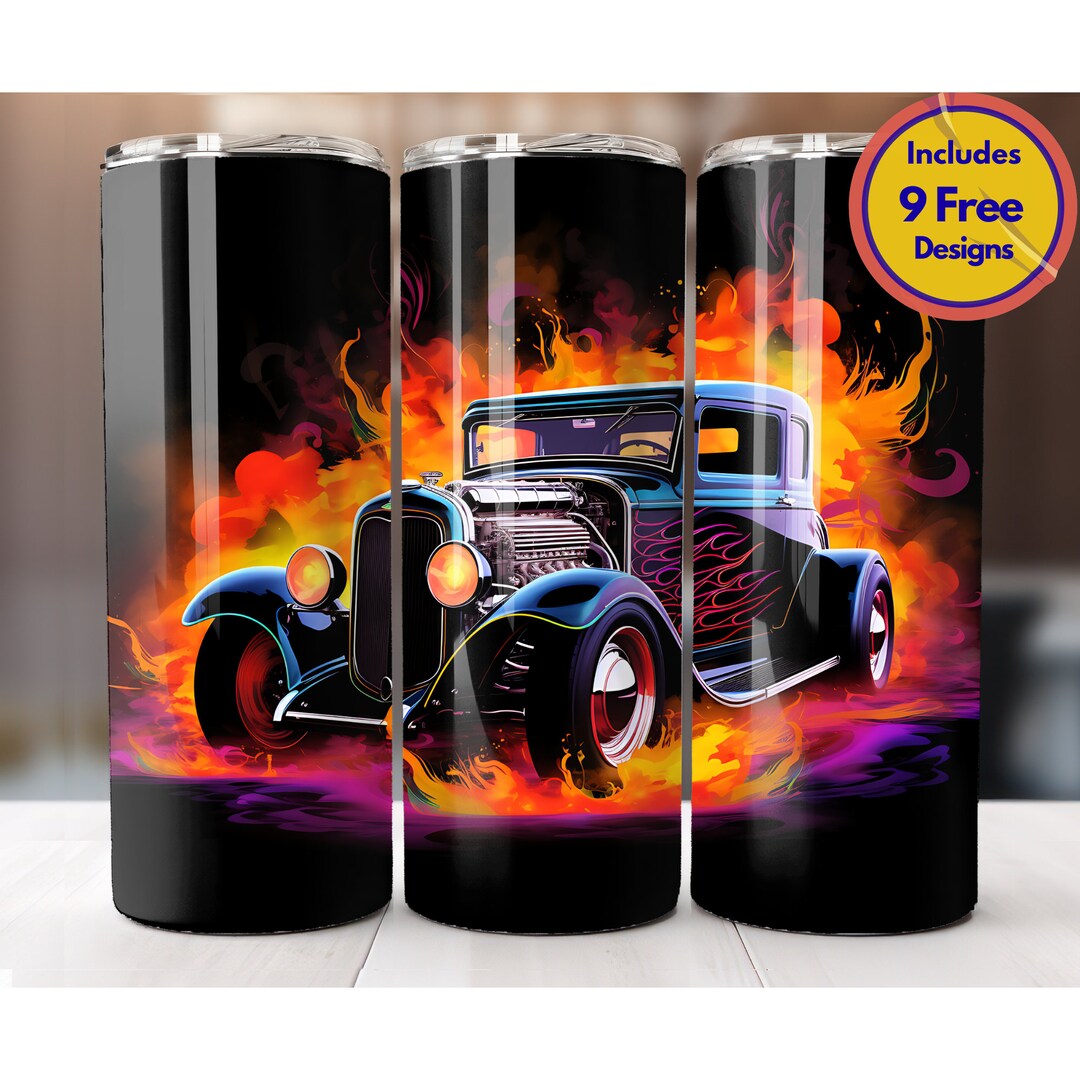 Hot Rod Car 20 Oz Tumbler Sublimation Design Car Tumbler Wrap Men ...