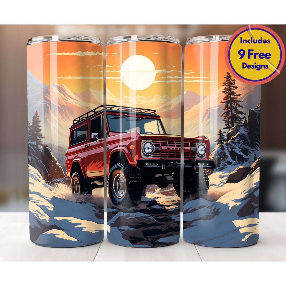 Ford Bronco Snow 20 Oz Skinny Tumbler Sublimation Design Classic Ford ...