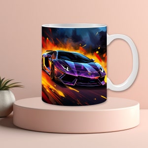 Lamborghini Supercar 11oz & 15oz Mug Sublimation Design PNG Sports Car ...