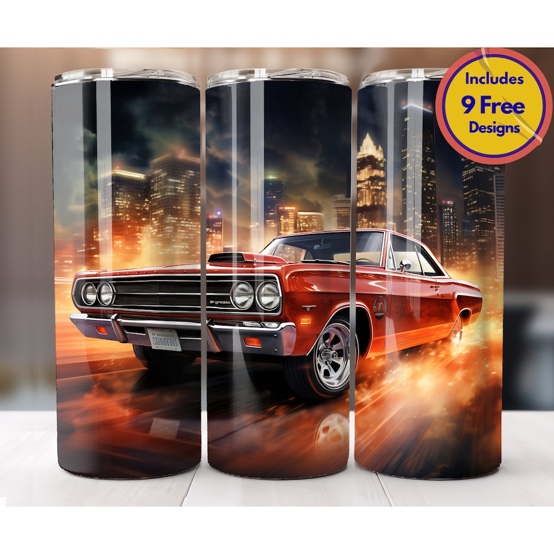 Classic Vintage Muscle Car 20 Oz Tumbler Sublimation Design Car Tumbler ...