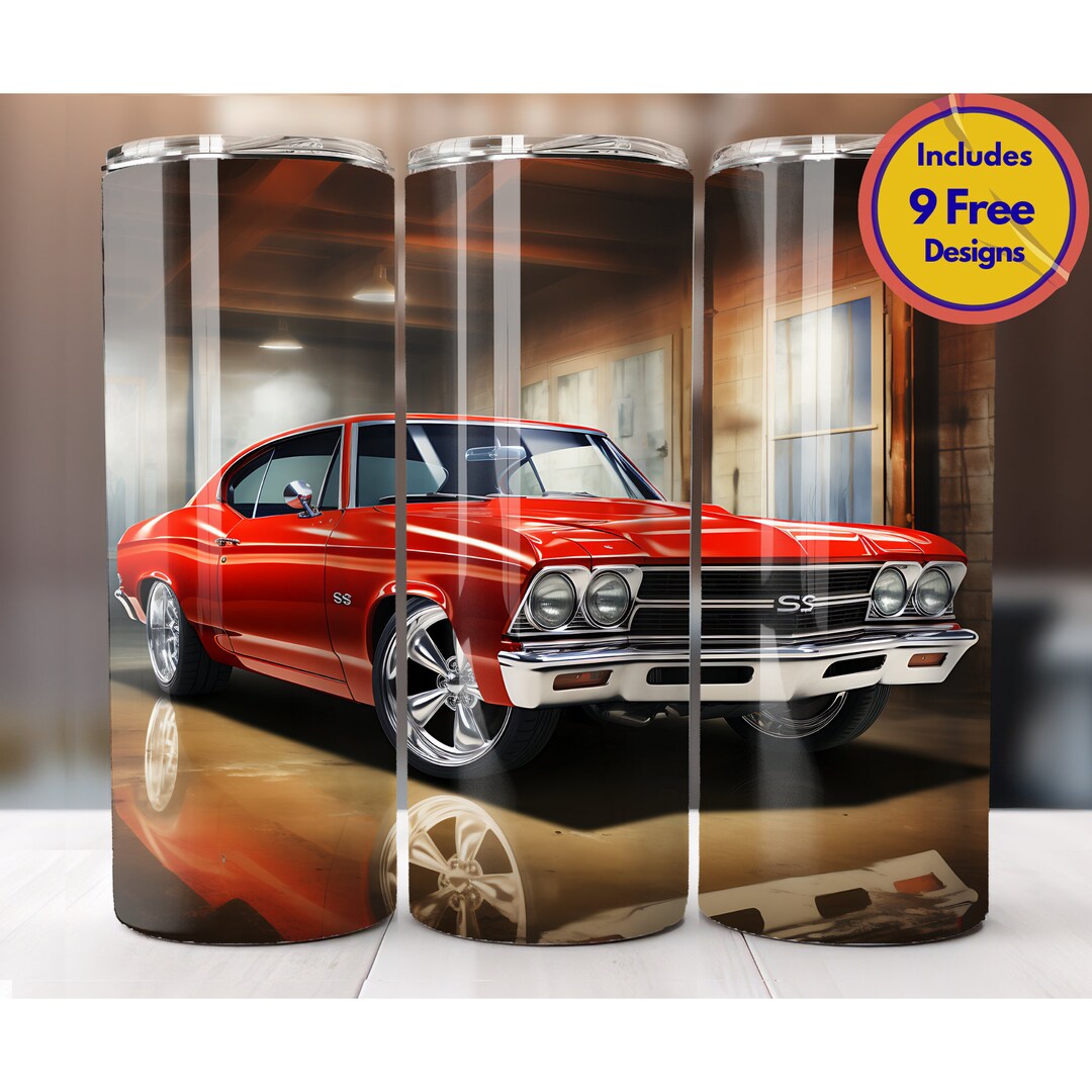 Classic American Chevy Chevelle 20 Oz Tumbler Sublimation Design PNG ...