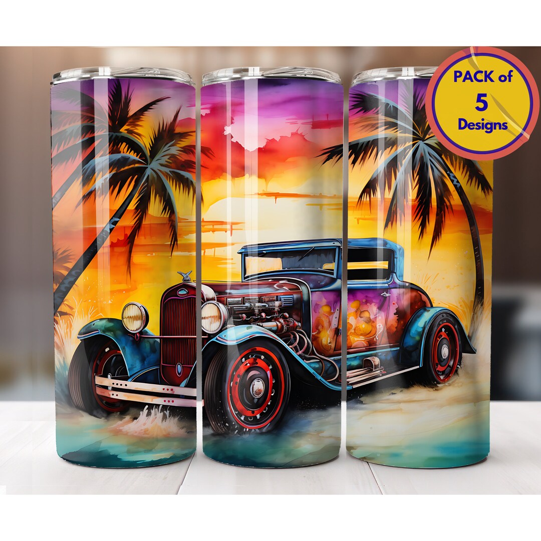 Alcohol Ink Hot Rod Car 20 Oz Tumbler Sublimation Design Car - Etsy
