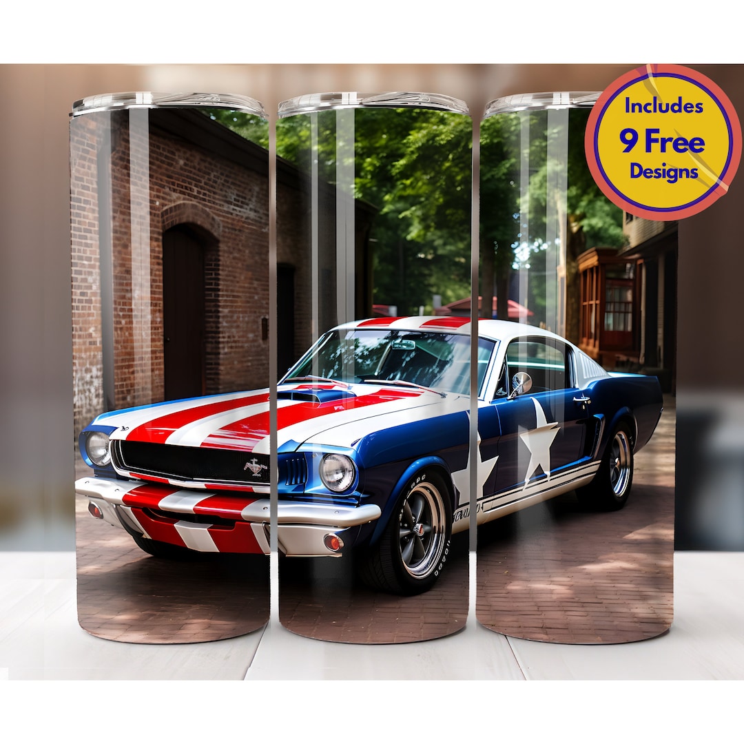 Classic Ford Mustang Muscle Car 20 Oz Tumbler Sublimation Design ...