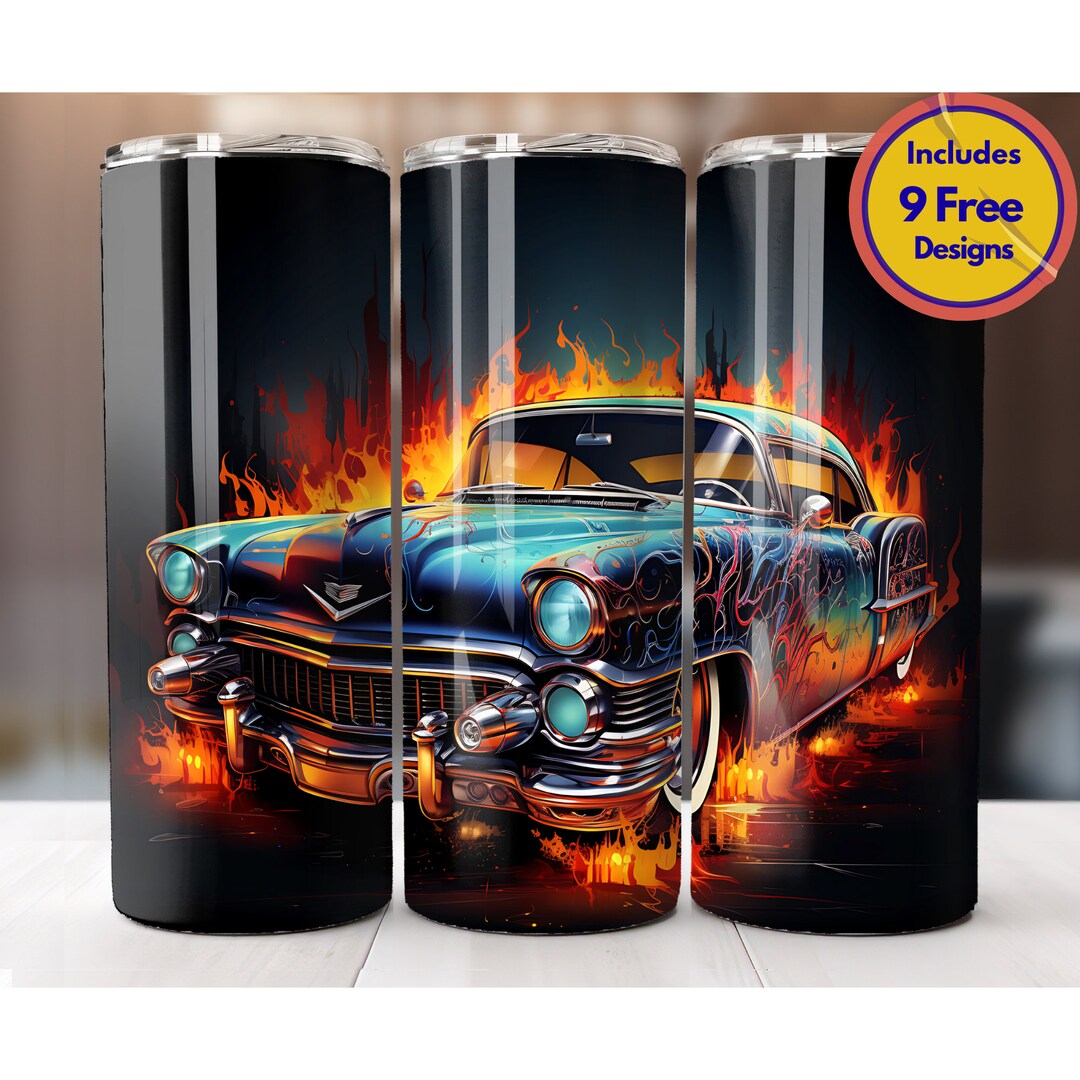 Hot Rod Classic Cadillac Car 20 Oz Tumbler Sublimation Design Car ...