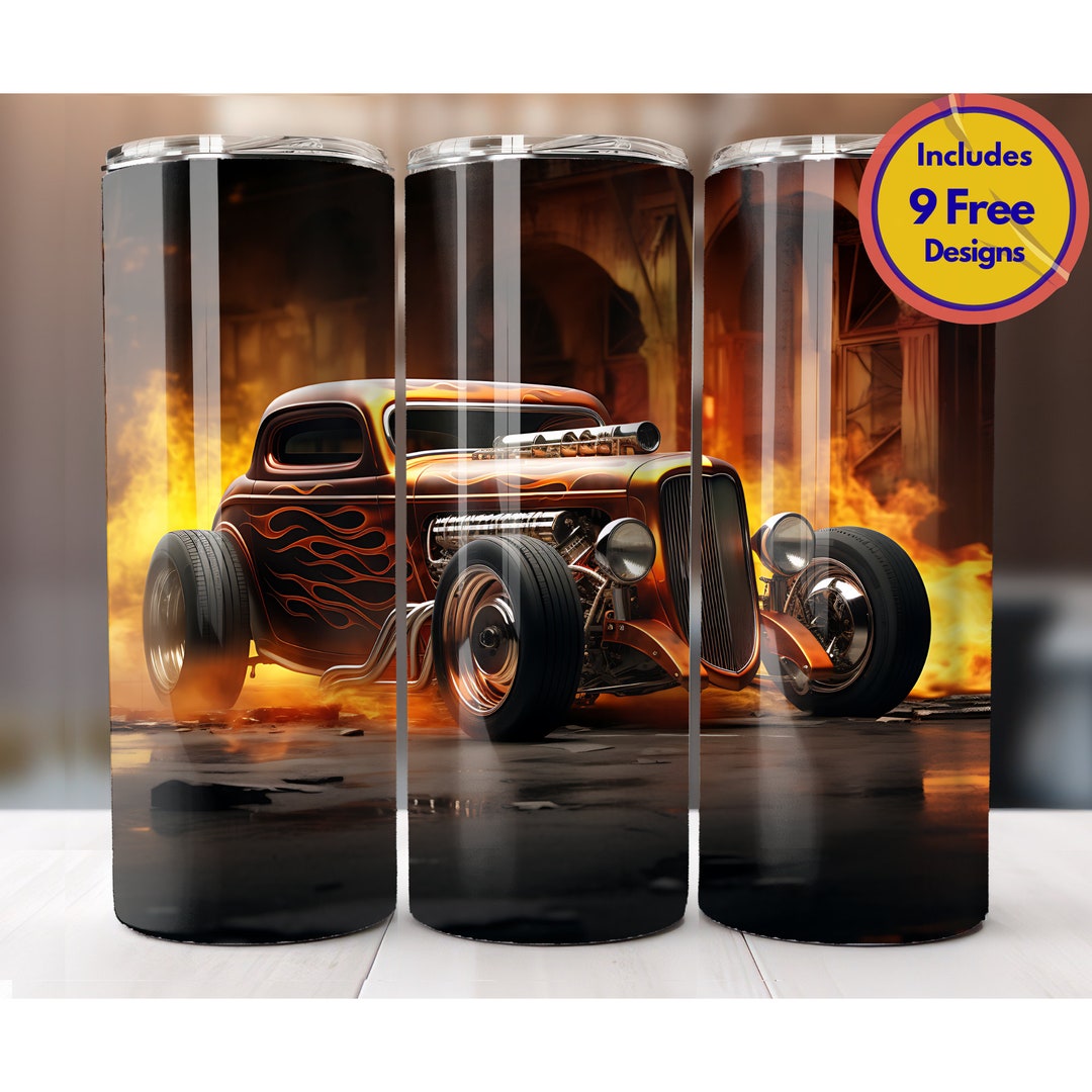 Hot Rod Car 20 Oz Tumbler Sublimation Design Car Tumbler Wrap Men ...
