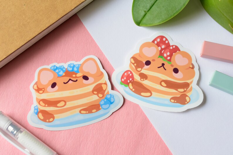 Glossy Vinyl Pancake Stacks Cute Sticker Kawaii Sticker - Etsy