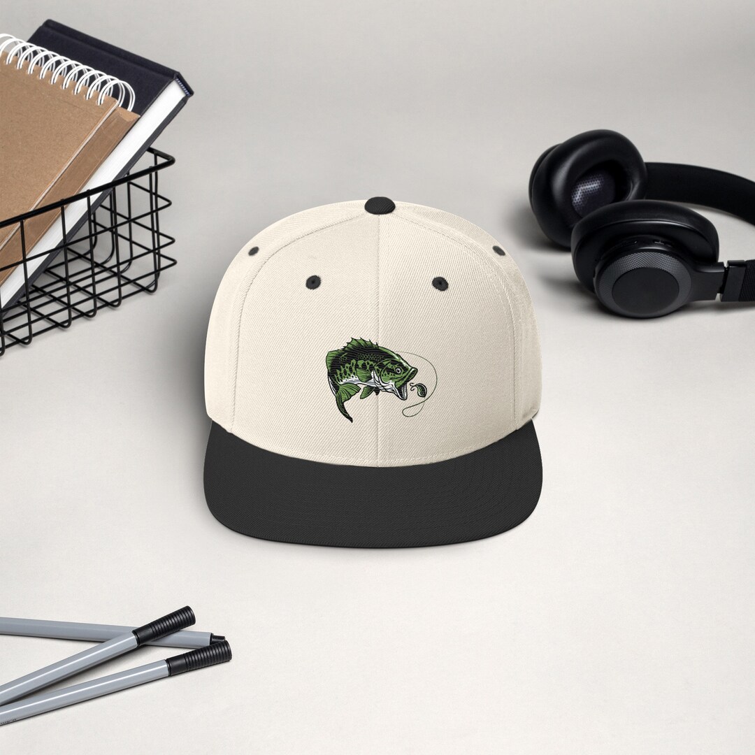 Largemouth Bass Snapback Hat, Bass Fishing Cap, Fisherman Hat ...