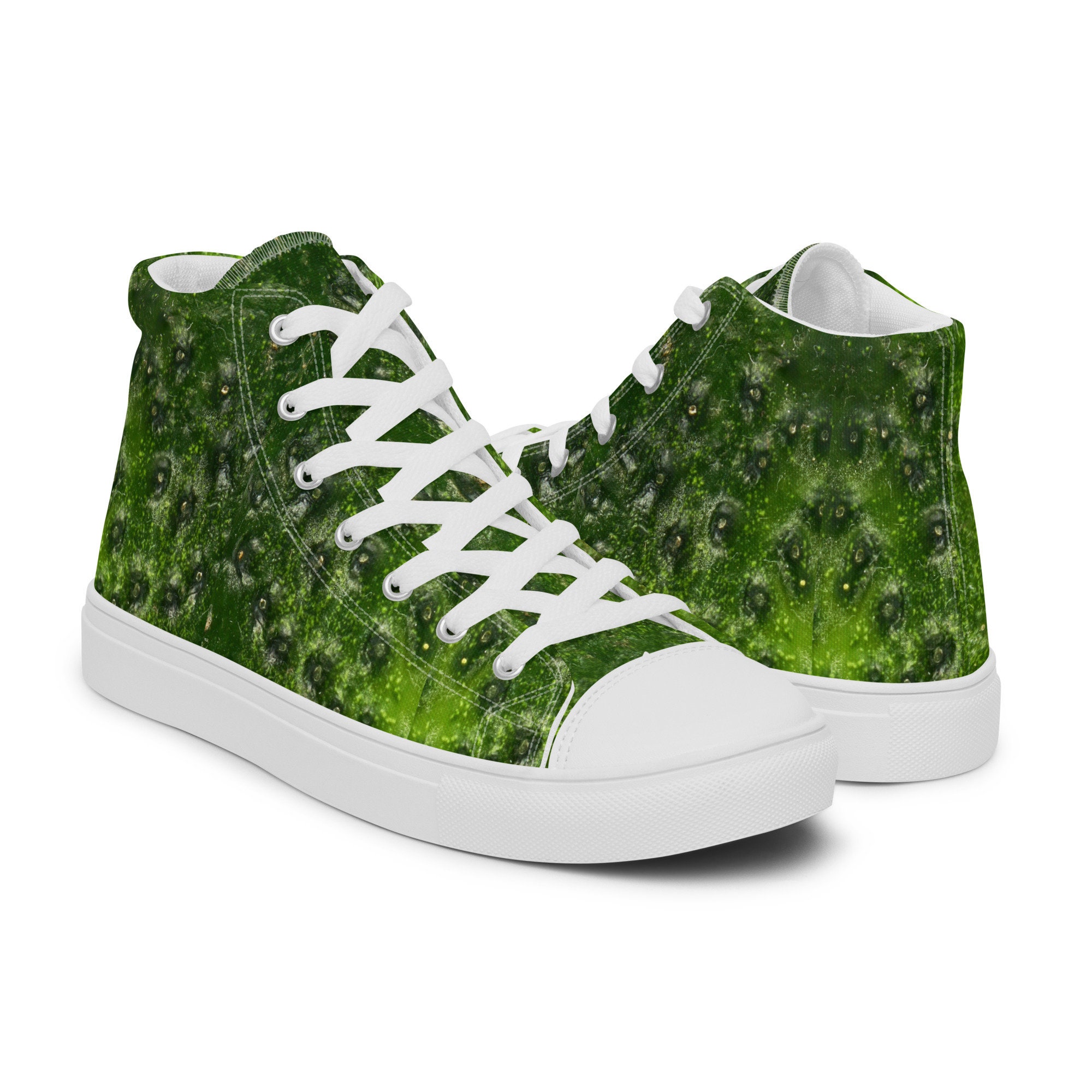 Women's High Top Pickle Canvas Shoes, Pickle Hightop Sneakers, Pickle ...