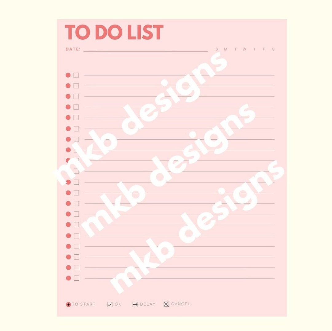 Multi-color Minimalist TO DO LIST Downloads - Etsy