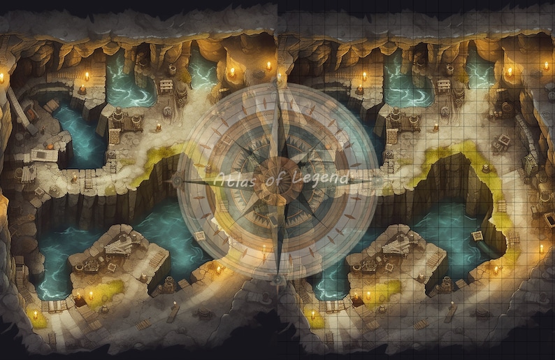 Dnd Underground Caverns Maps Bundle, 9 D&D Battlemaps, Dungeons and Dragons Battle Maps, Roll20 ...