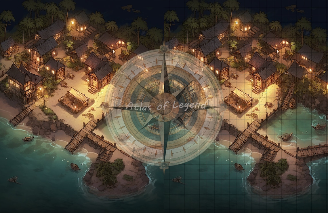 Dnd Coastal Towns and Villages Maps Bundle, 10 D&D Battlemaps, Dungeons ...