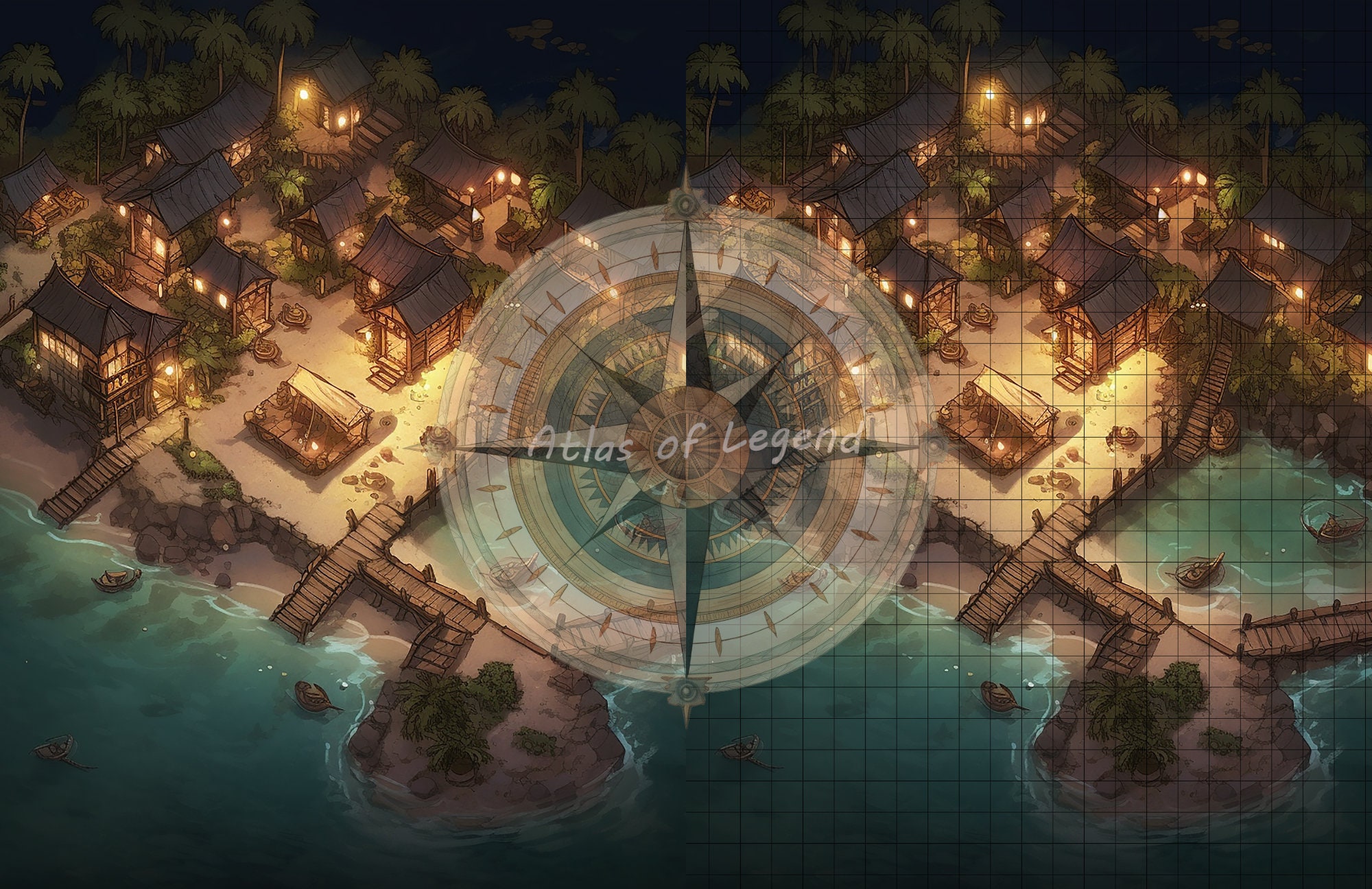 Dnd Coastal Towns and Villages Maps Bundle, 10 D&D Battlemaps, Dungeons ...