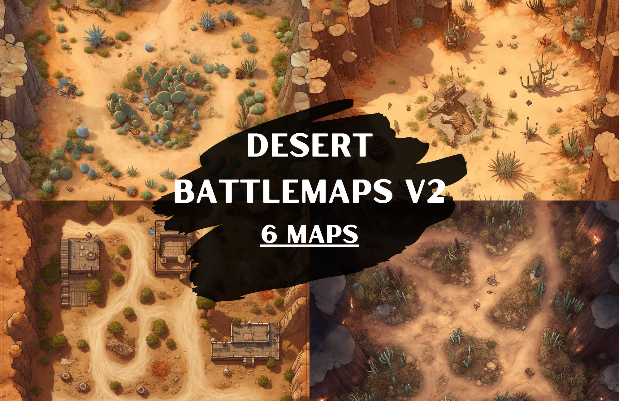 Dnd Desert Battlemaps V2 Bundle, 6 D&D Battlemaps, Dungeons and Dragons ...