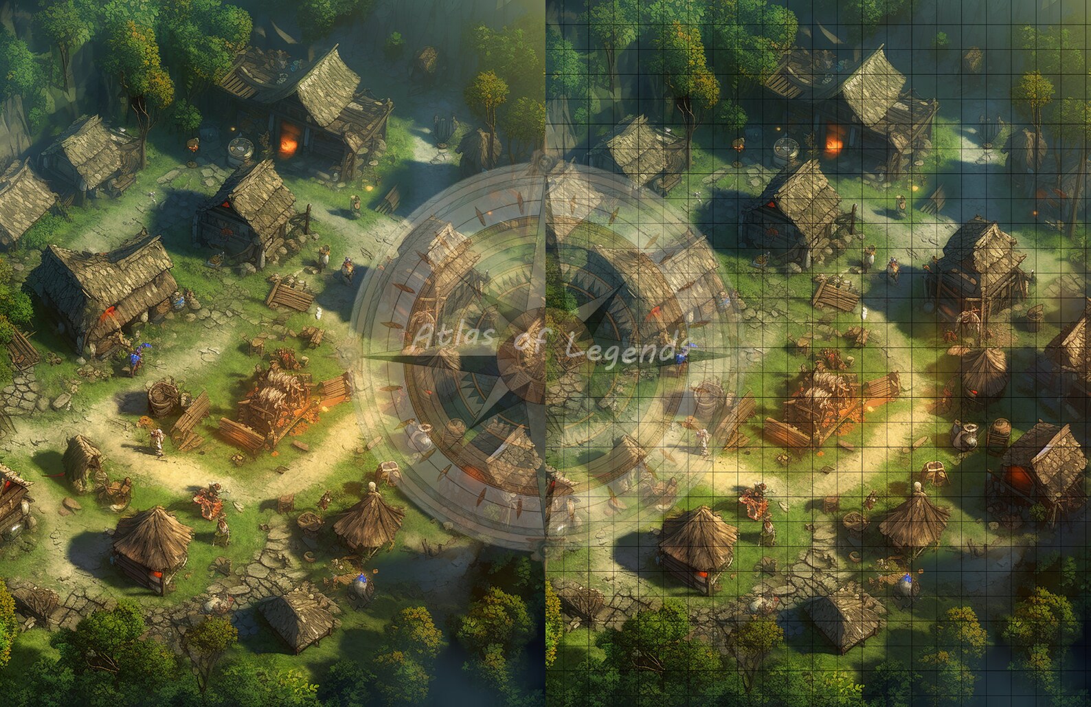 Dnd Jungle Settlements Bundle, 20 D&D Battlemaps, Dungeons and Dragons Battle Maps, Roll20 ...