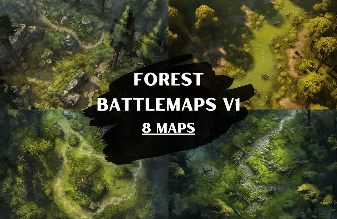 Dnd Forest Battlemaps V1 Bundle, 8 D&D Battlemaps, Dungeons and Dragons ...