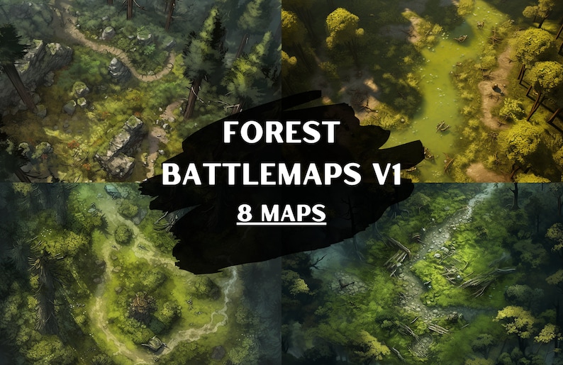 Dnd Forest Battlemaps V1 Bundle, 8 D&D Battlemaps, Dungeons and Dragons ...