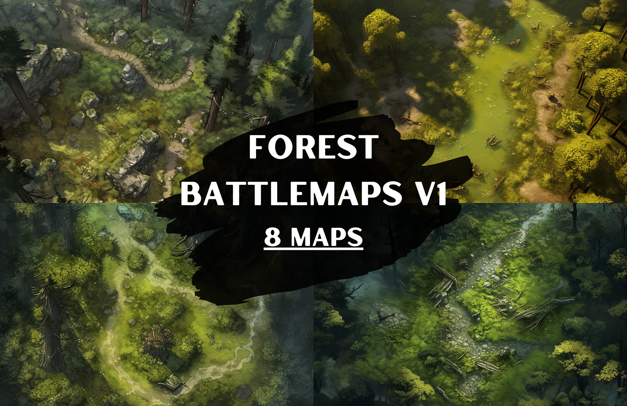 Dnd Forest Battlemaps V1 Bundle, 8 D&D Battlemaps, Dungeons and Dragons ...