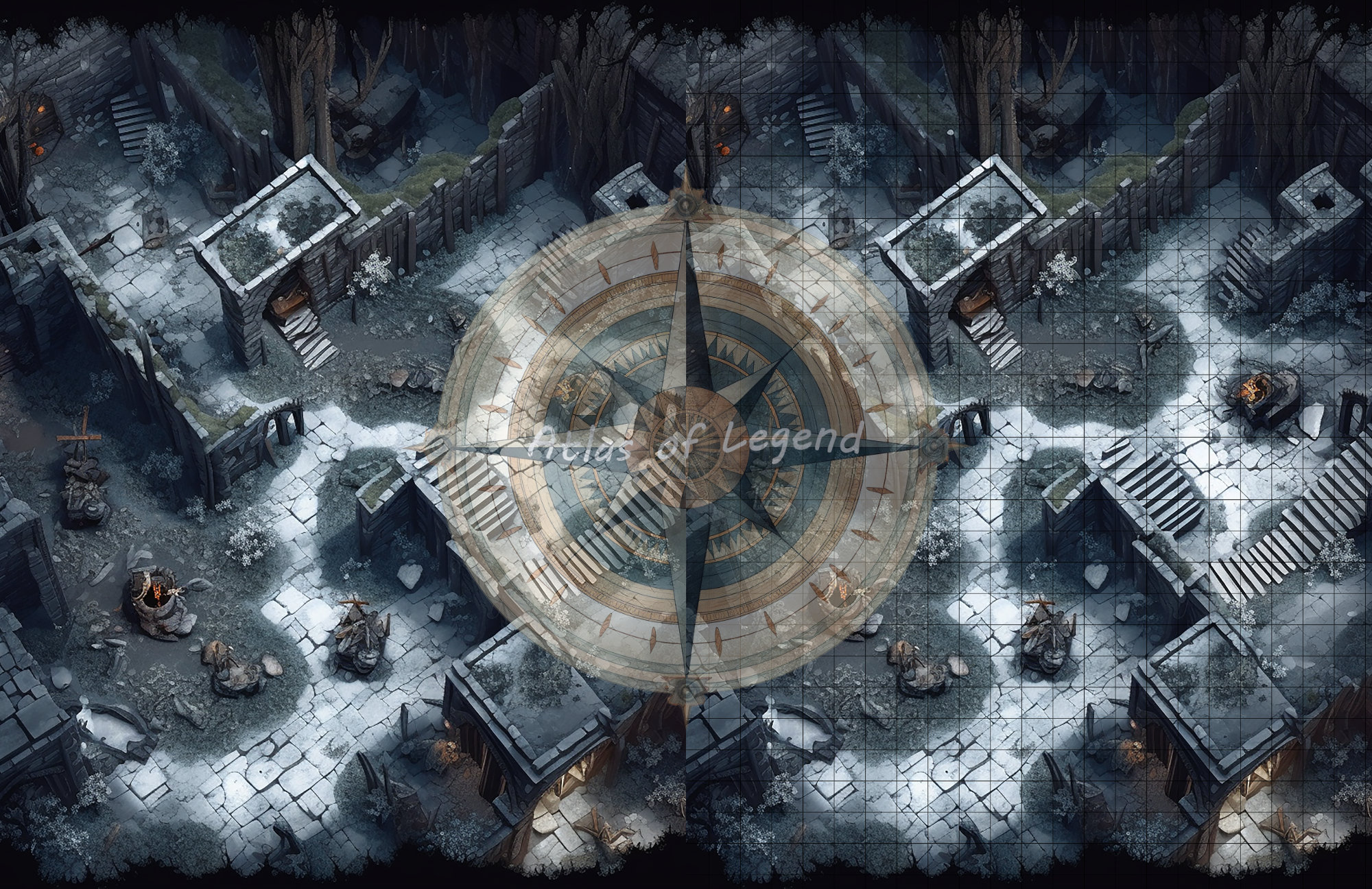 Dnd Tundra Ruins Battle Maps Bundle, 10 D&D Battlemaps, Dungeons and ...