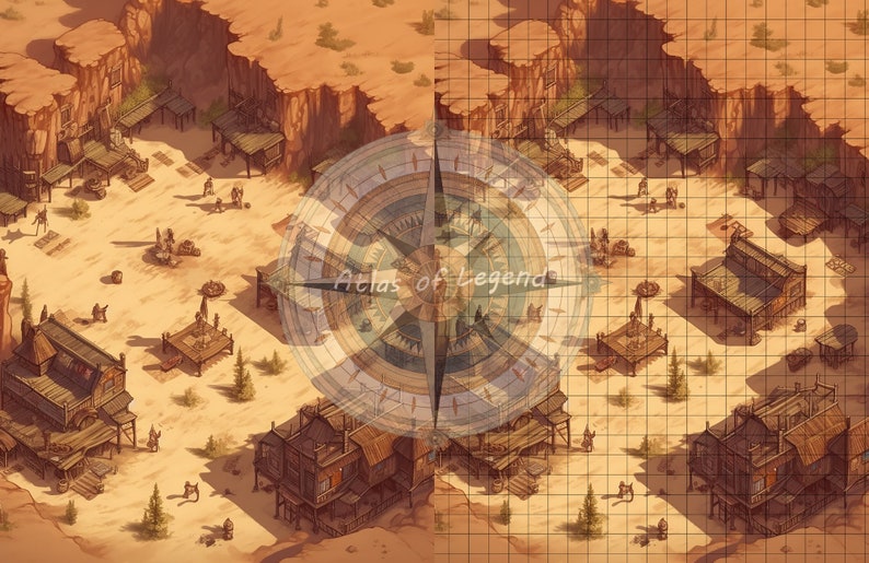 Dnd Wild West Settlements Bundle, 8 D&D Battlemaps, Dungeons and Dragons Battle Maps, Roll20 ...