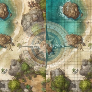 Dnd Coastal Battlemaps Bundle, 12 D&D Battlemaps, Dungeons and Dragons ...