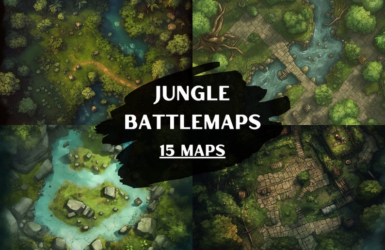 Dnd Jungle Battle Maps V1 Bundle, 15 D&D Battlemaps, Dungeons and ...