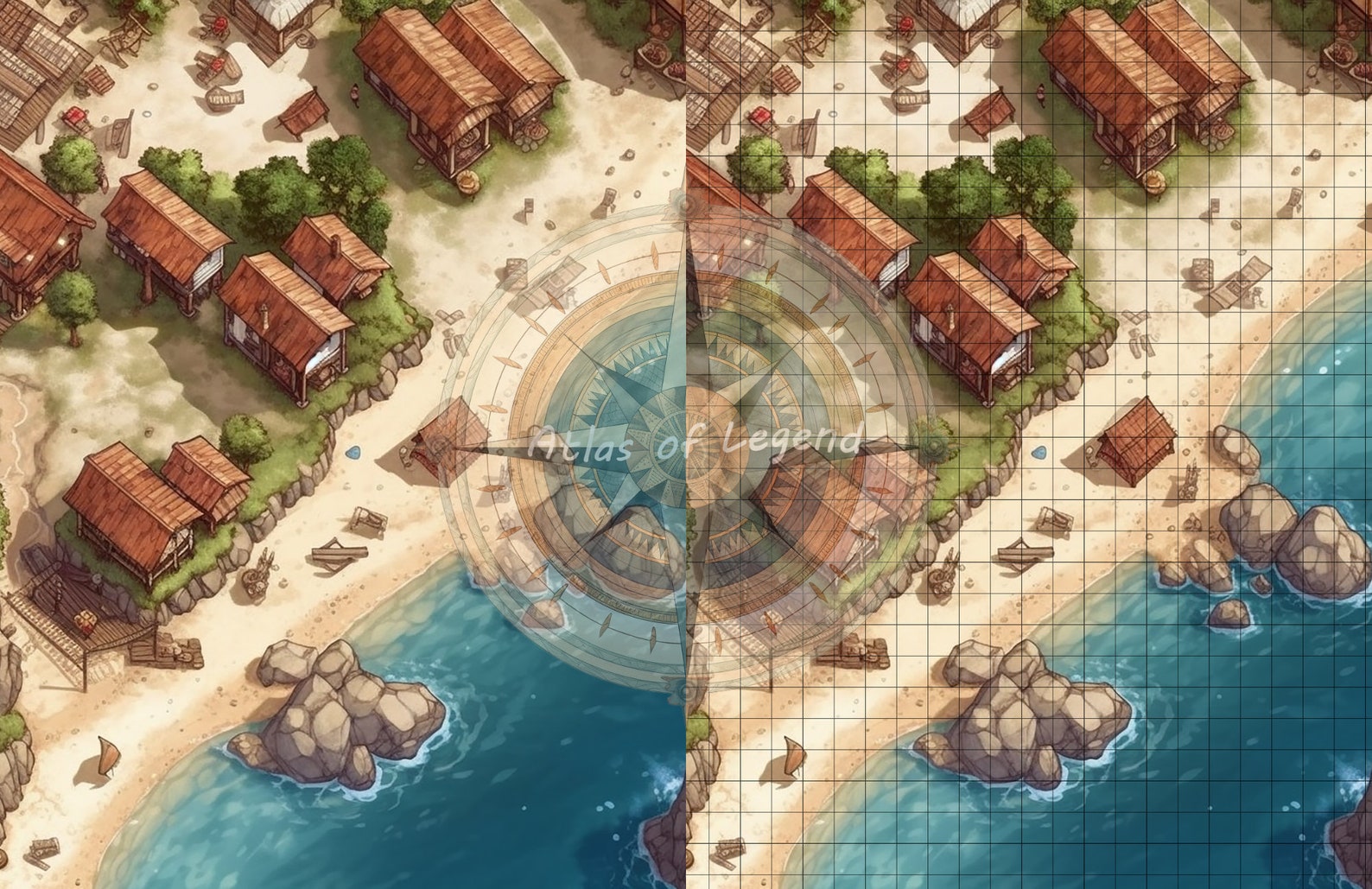 Dnd Coastal Towns and Villages Maps Bundle, 10 D&D Battlemaps, Dungeons ...