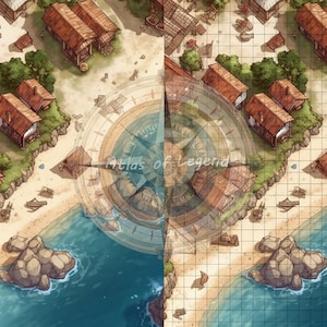 Dnd Coastal Towns and Villages Maps Bundle, 10 D&D Battlemaps, Dungeons ...